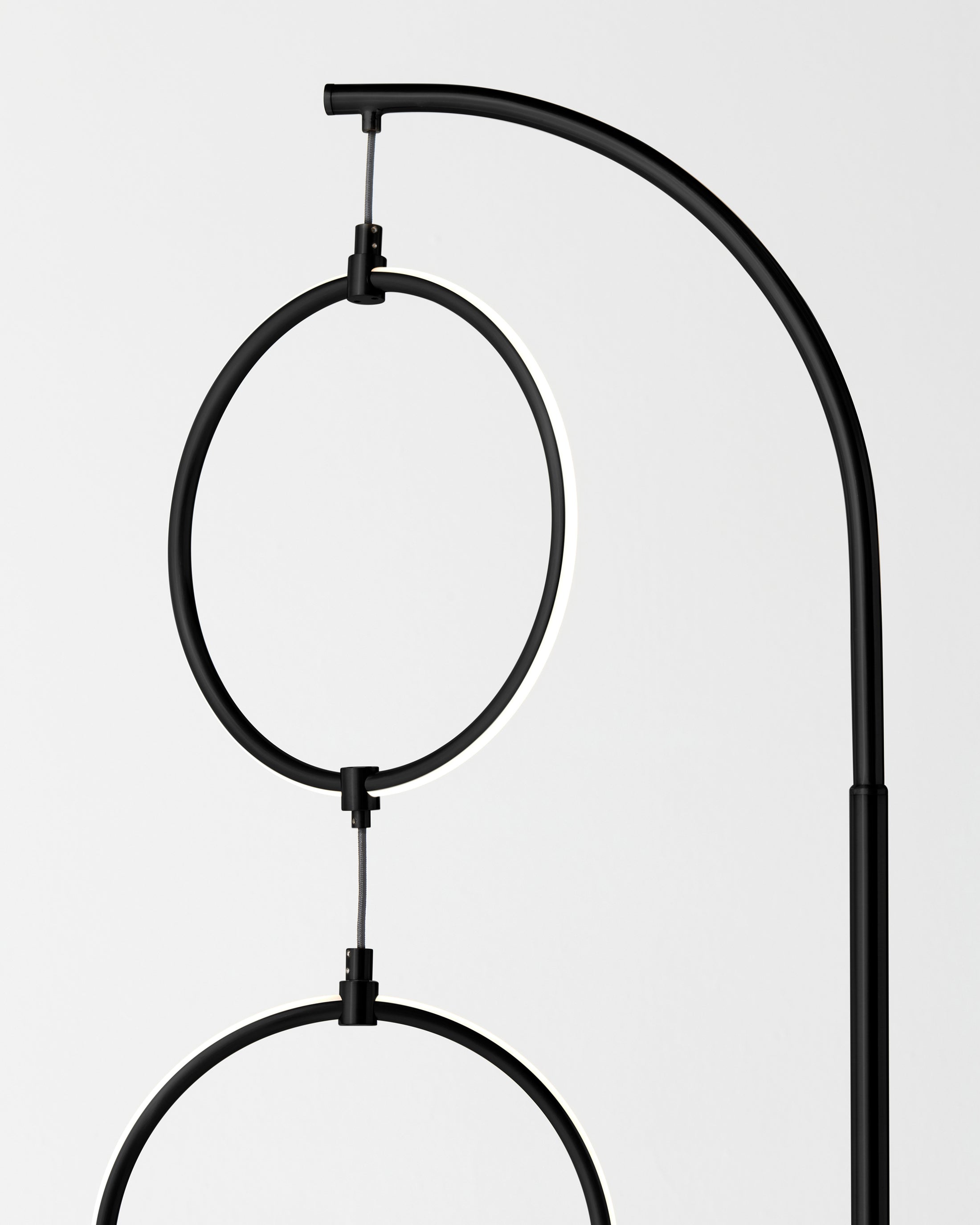 Nova Arc Black Floor Lamp | 3 Unique Circle Ring Lights | Brightech
