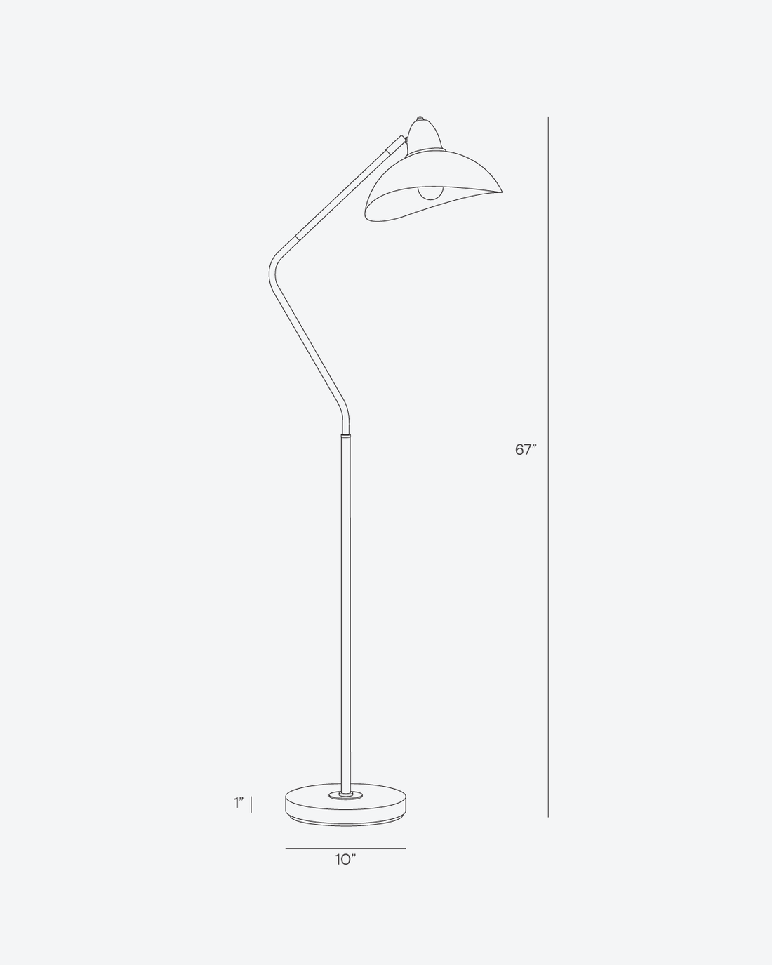 Swoop Mid-Century Modern Floor Lamp | Adjustable Head | Brightech