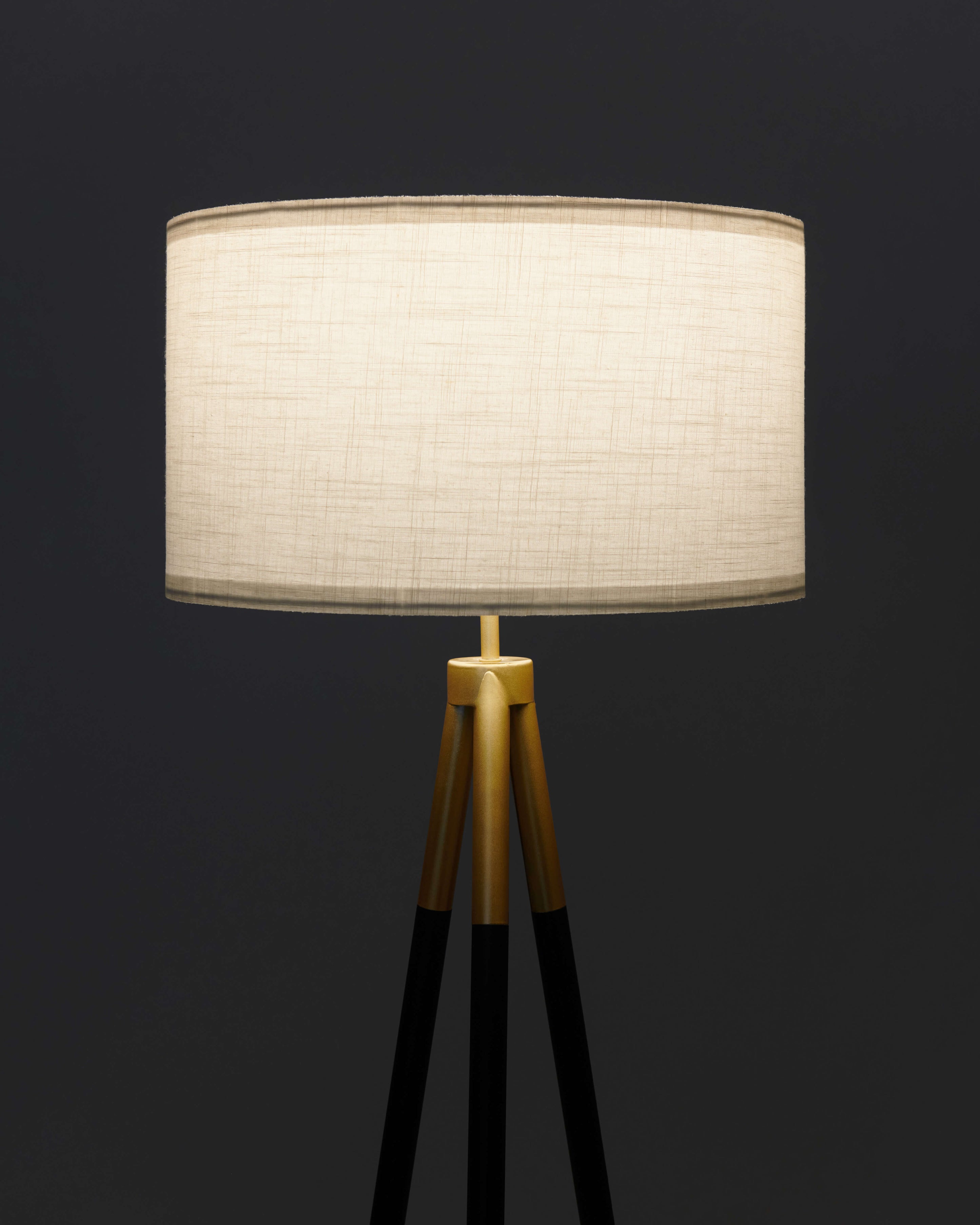 Levi Tripod Floor Lamp | Neutral Linen Drum Shade | Brightech