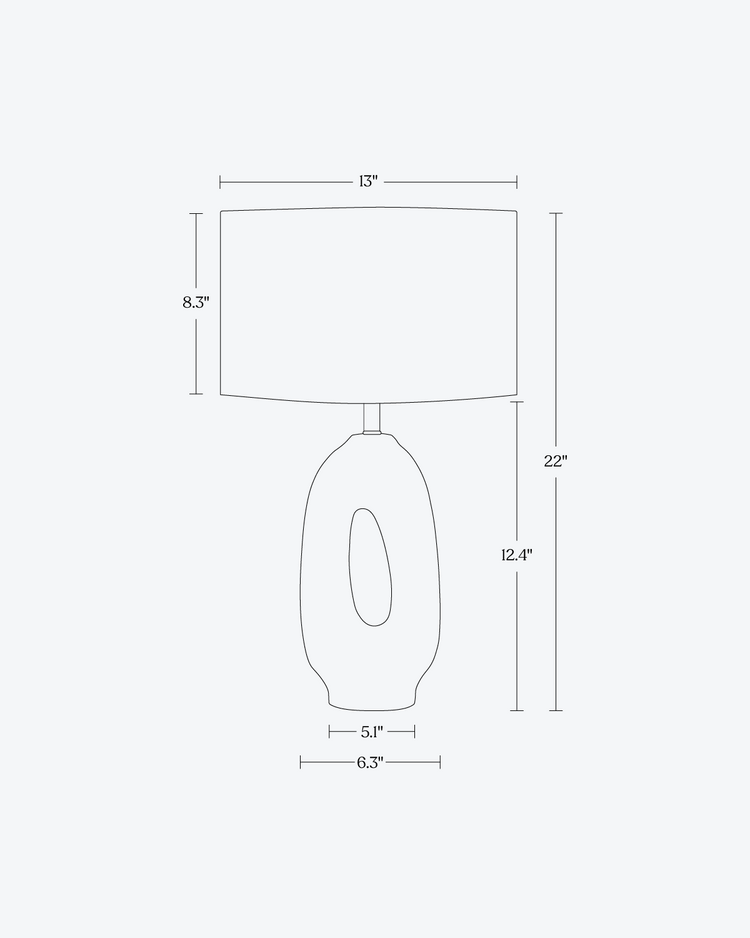 Artemis Ceramic Table Lamp | USB-C Charging Port | Brightech