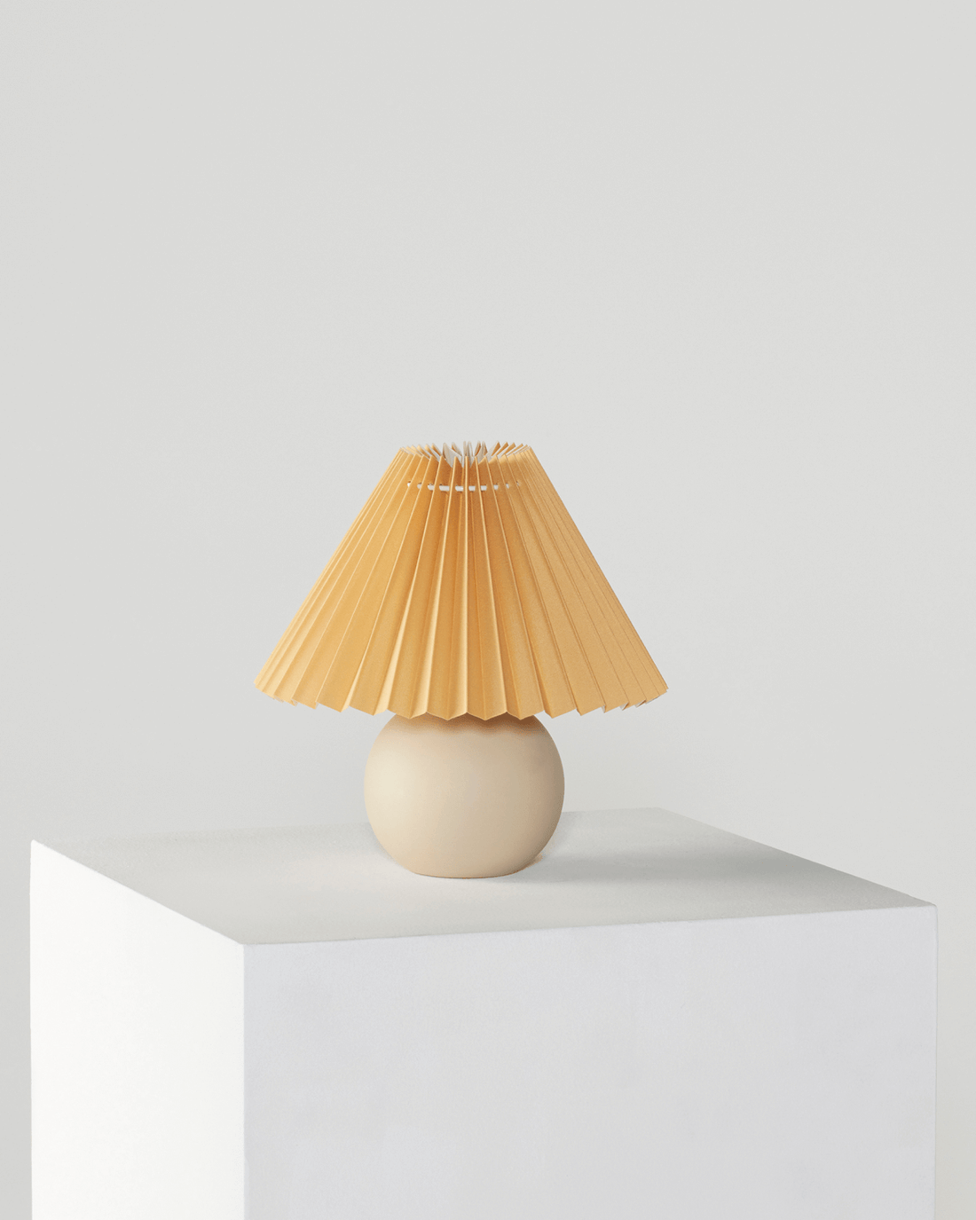 Serena Ceramic Table Lamp | Pleated Textile Shade | Brightech