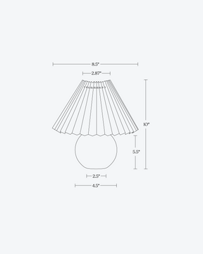 Serena Ceramic Table Lamp | Pleated Textile Shade | Brightech