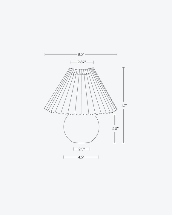 Serena Ceramic Table Lamp | Pleated Textile Shade | Brightech