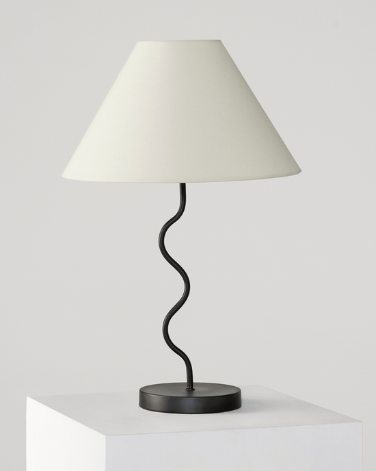 Squiggle Black Table Lamp | Unique Wavy Zigzag Pole | Brightech