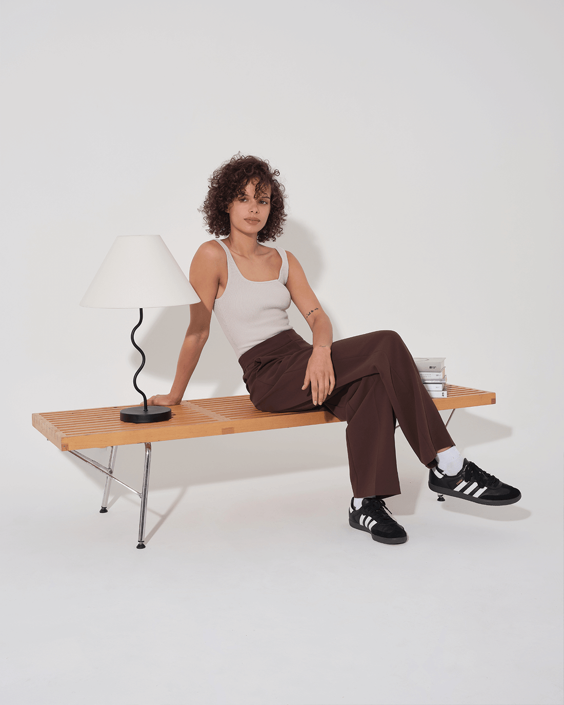 Squiggle Black Table Lamp | Unique Wavy Zigzag Pole | Brightech