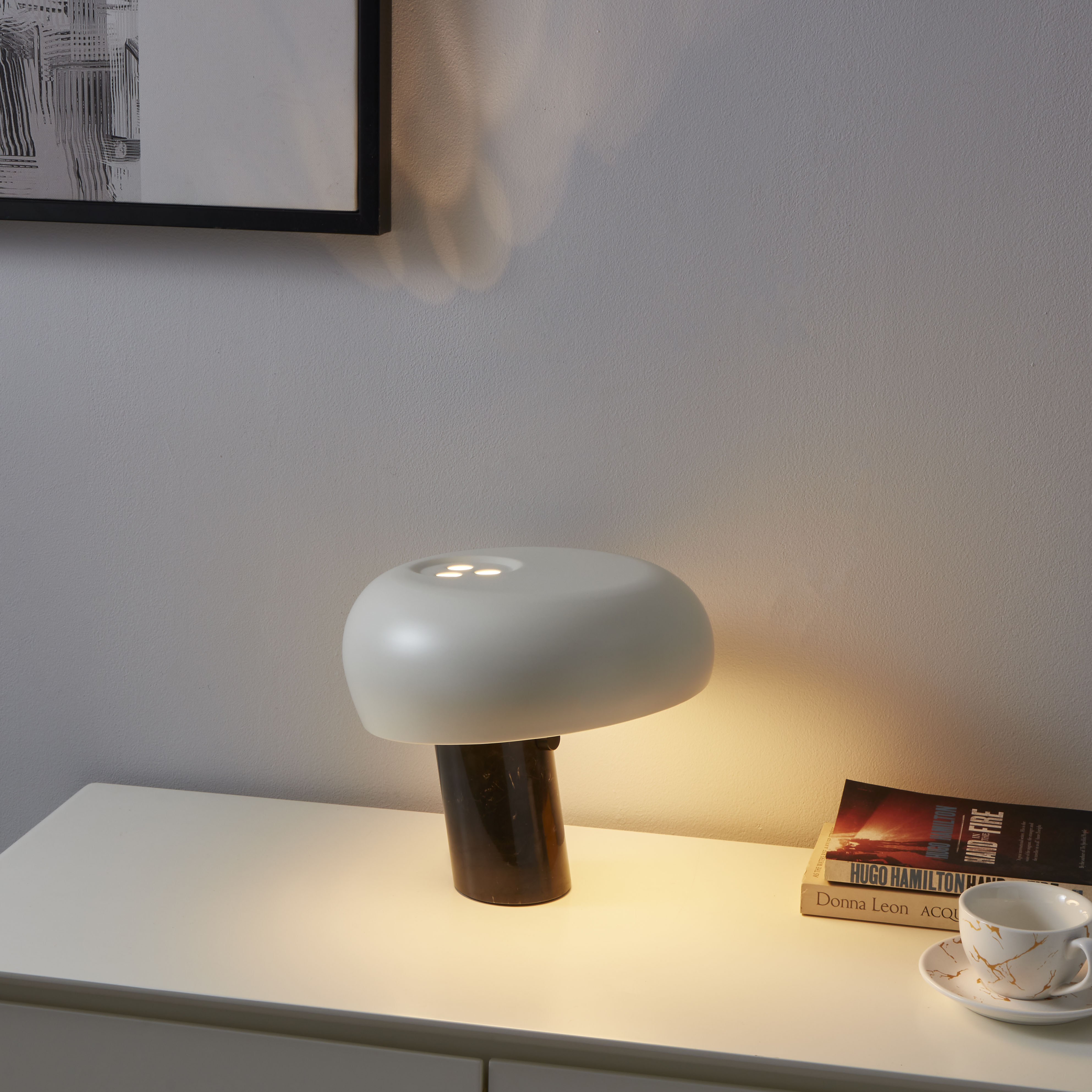 Kingpin Marble Table Lamp | Rotary Dimming Switch | Brightech