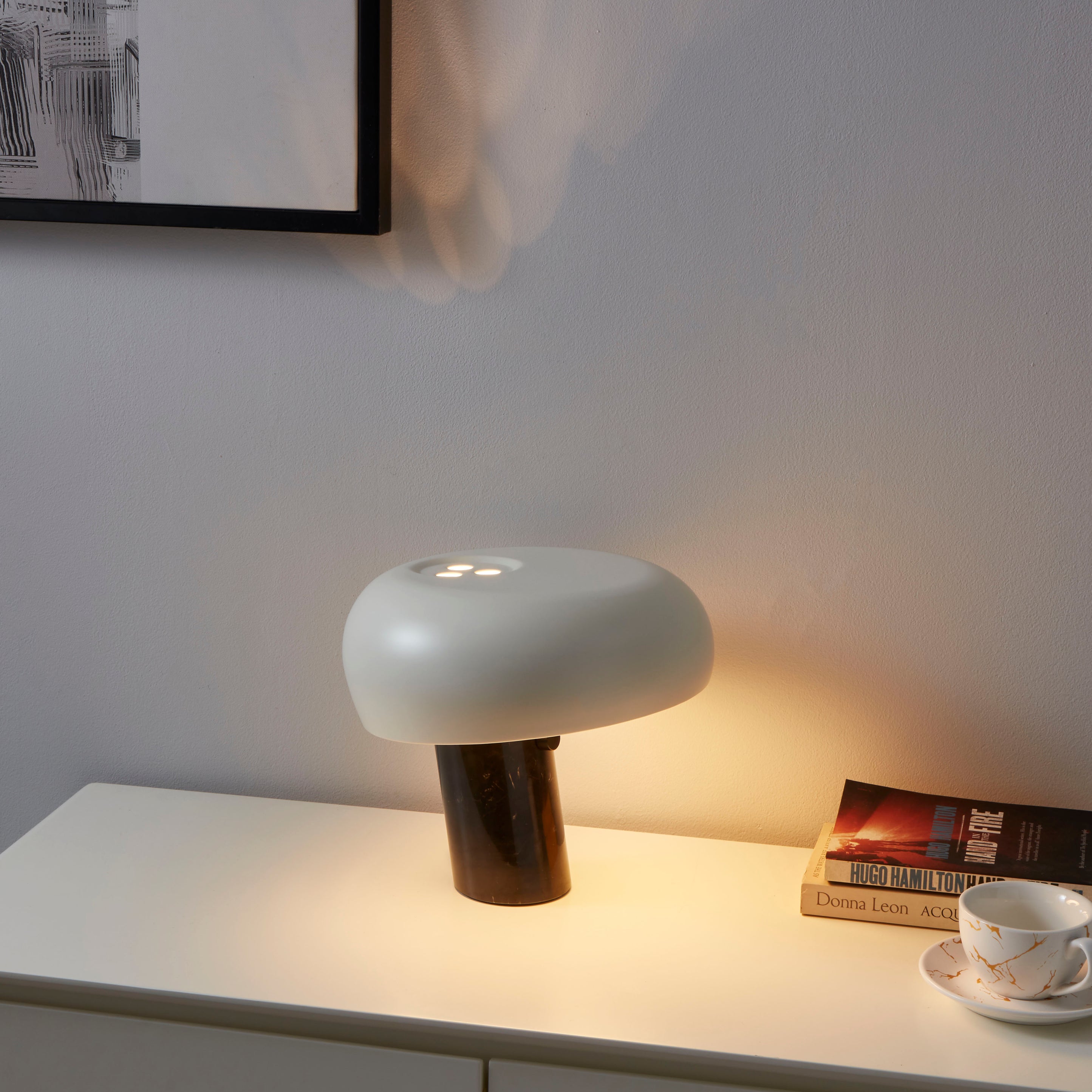 Kingpin Marble Table Lamp | Rotary Dimming Switch | Brightech