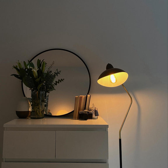 Swoop Mid-Century Modern Floor Lamp | Adjustable Head | Brightech