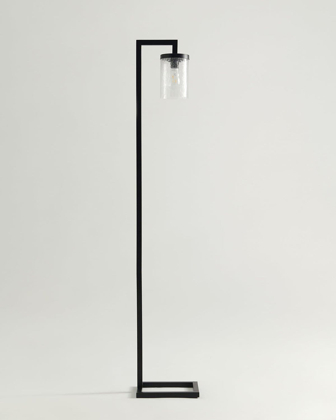 Henry Rustic Industrial Floor Lamp | Crackled Glass Shade | Brightech