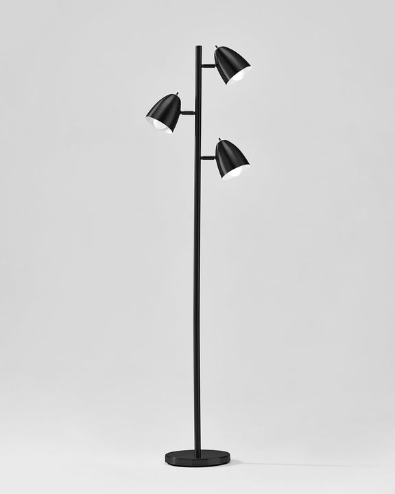 Jacob Silver Standing Floor Lamp | 3 Adjustable Lights | Brightech