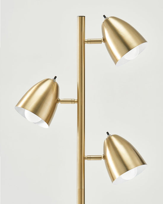 Jacob Silver Standing Floor Lamp | 3 Adjustable Lights | Brightech