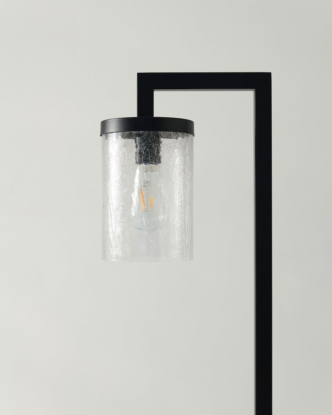 Henry Rustic Industrial Floor Lamp | Crackled Glass Shade | Brightech