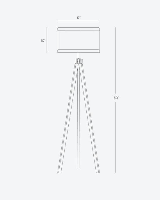 Eden Tripod Floor Lamp | Traditional Dimmable Wooden Light | Brightech