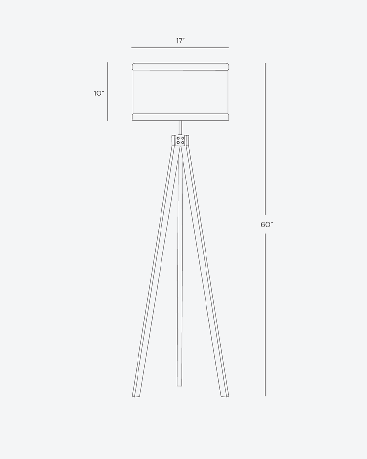 Eden Tripod Floor Lamp | Traditional Dimmable Wooden Light | Brightech