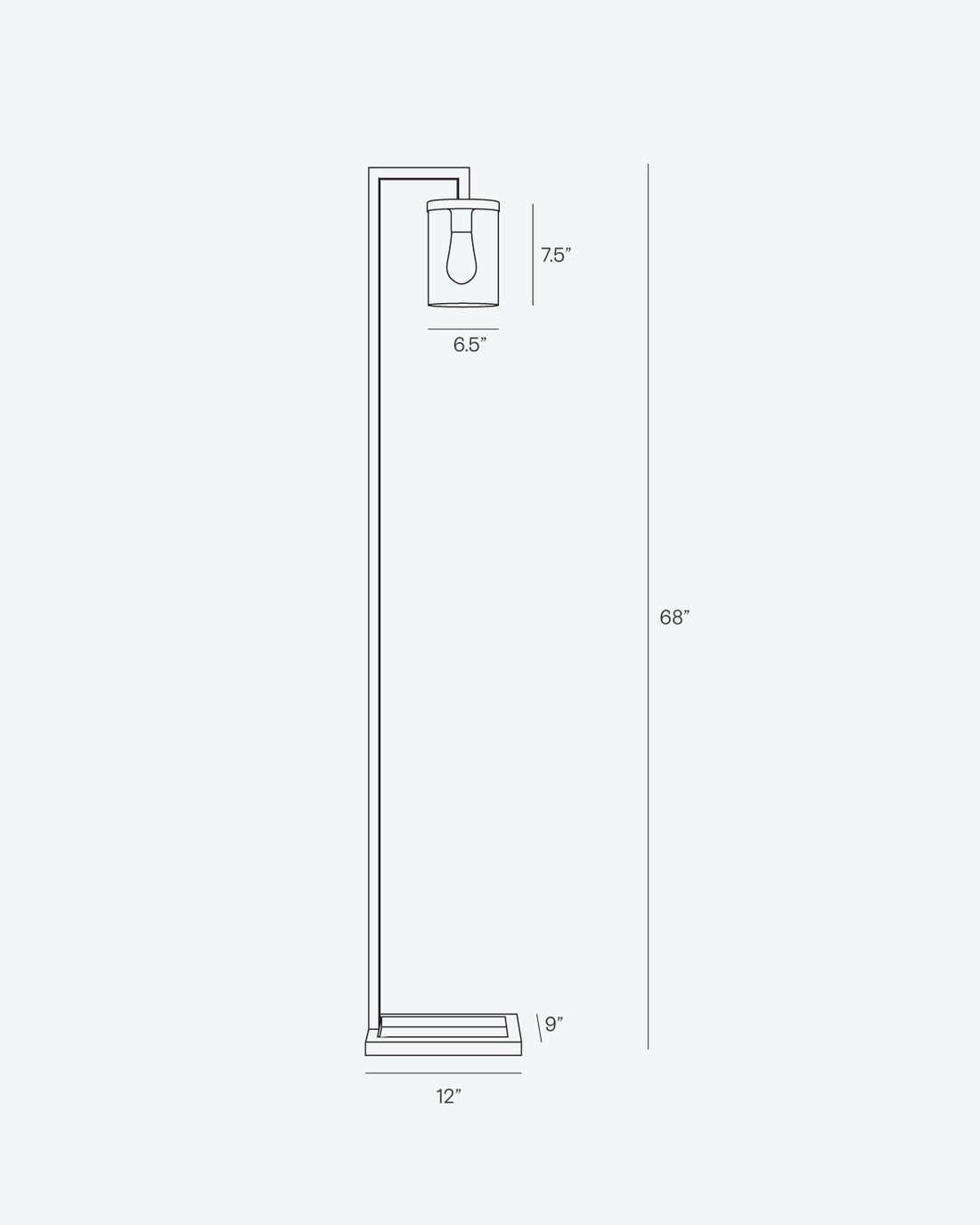 Henry Rustic Industrial Floor Lamp | Crackled Glass Shade | Brightech