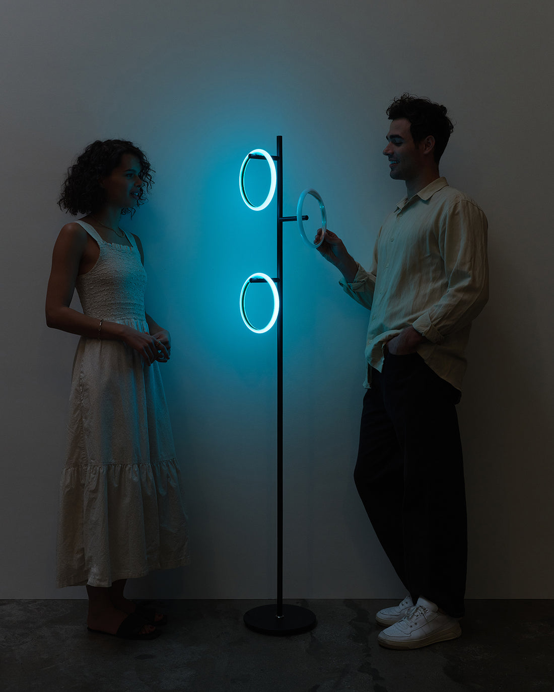 Saturn RGB Floor Lamp | 3 Color Changing Modes | Brightech