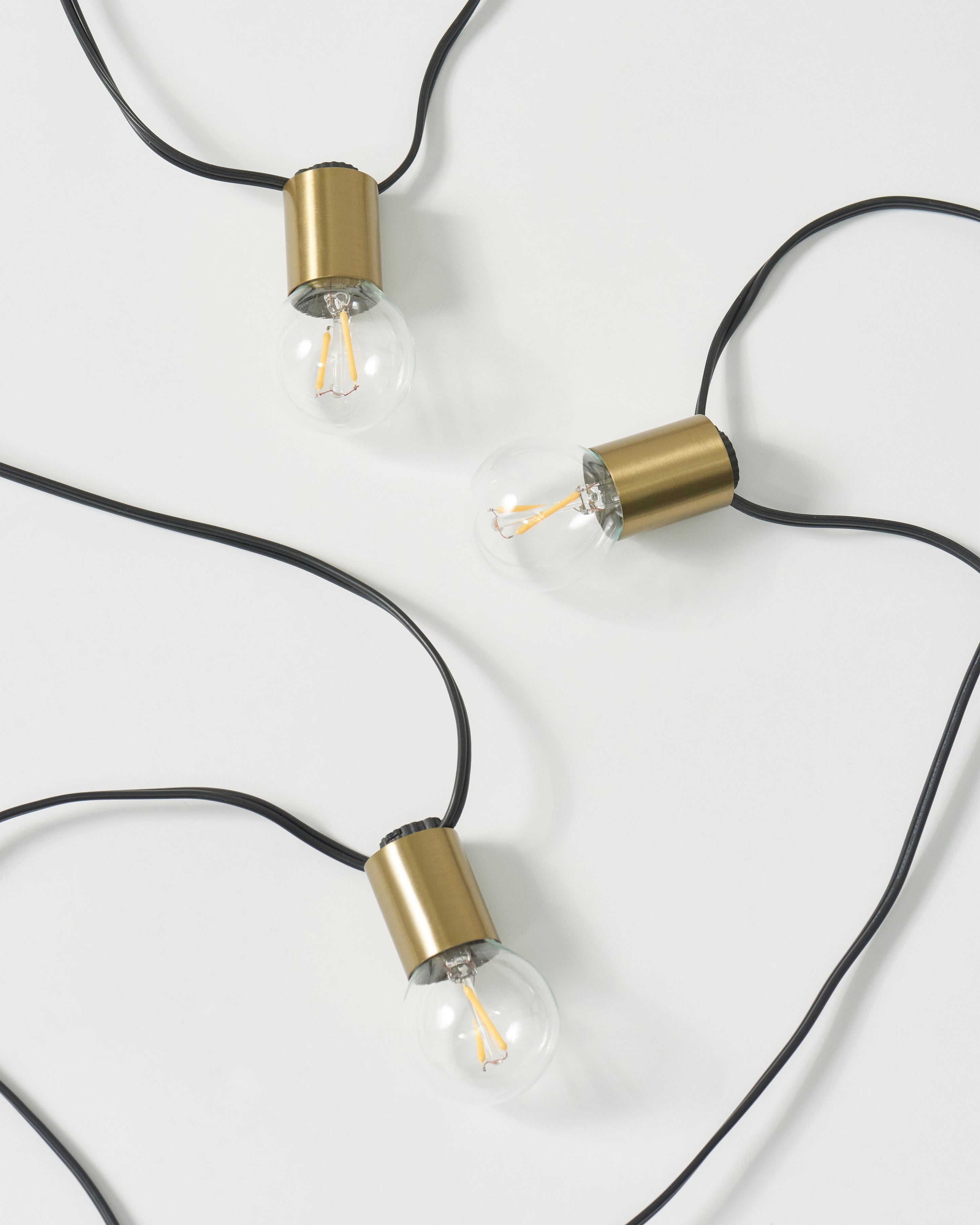 Glow Globe Plug-in String Lights | Elegant Brass Accents | Brightech
