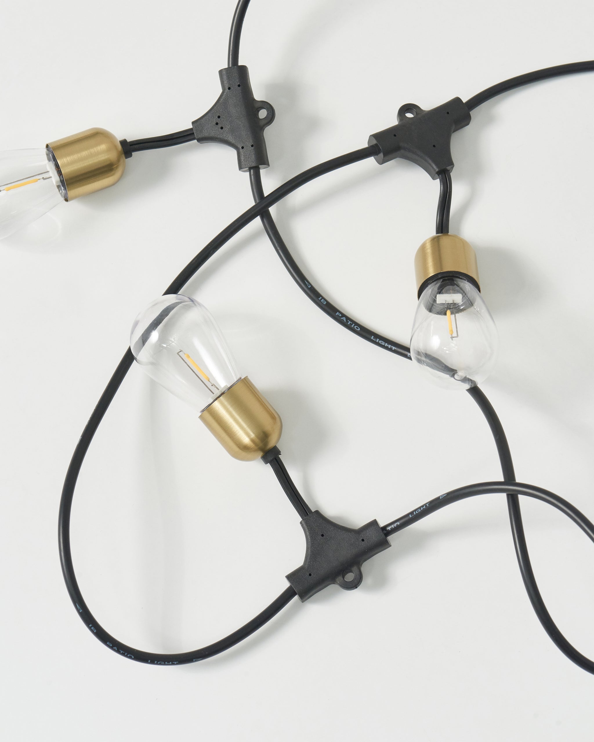 Glow Solar Hanging String Lights | Beautiful Brass Accents | Brightech