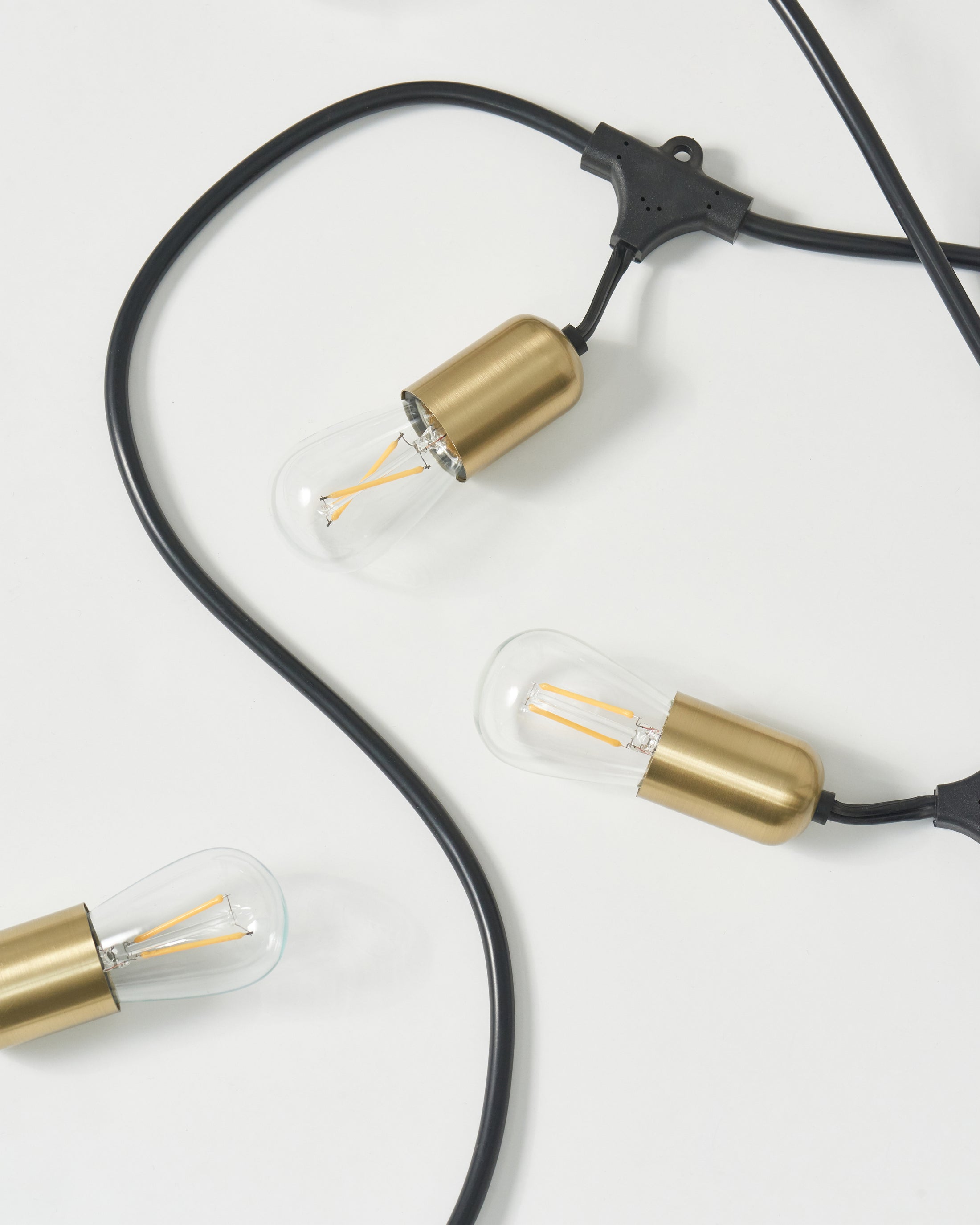 Glow Heavy Duty Plug-in String Lights | Brass Accents | Brightech