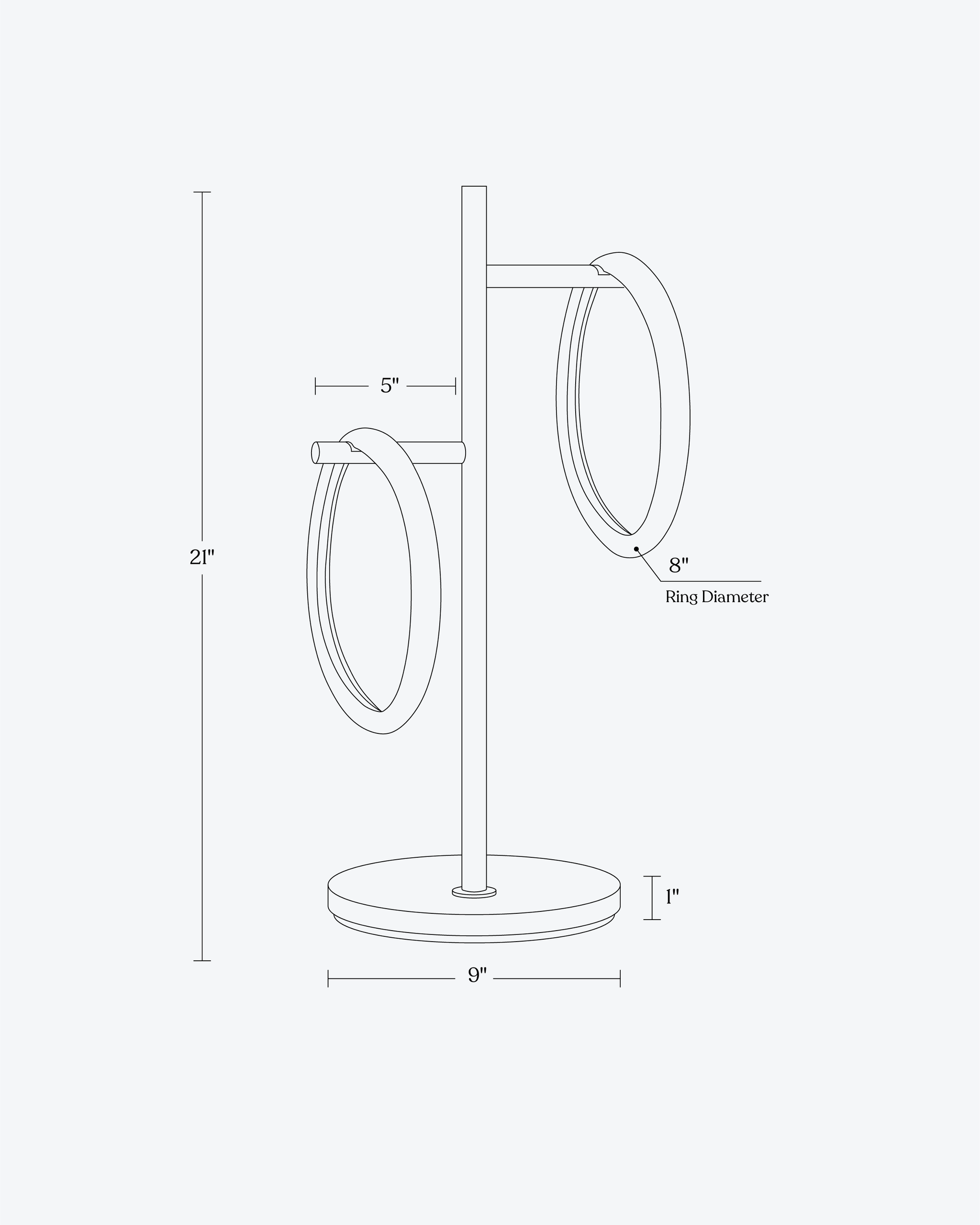 Saturn Brass Table Lamp | 2 Unique Removable Ring Lights | Brightech
