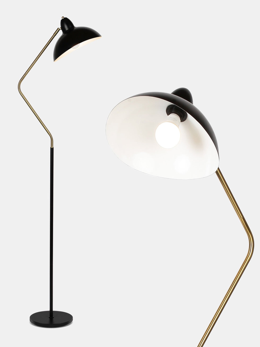 Swoop Mid-Century Modern Floor Lamp | Adjustable Head | Brightech